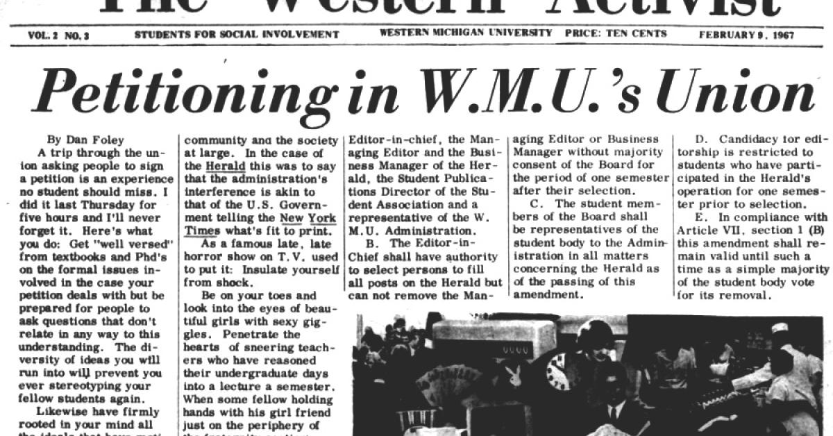 Newspaper Digital Collections | University Libraries | Western Michigan ...